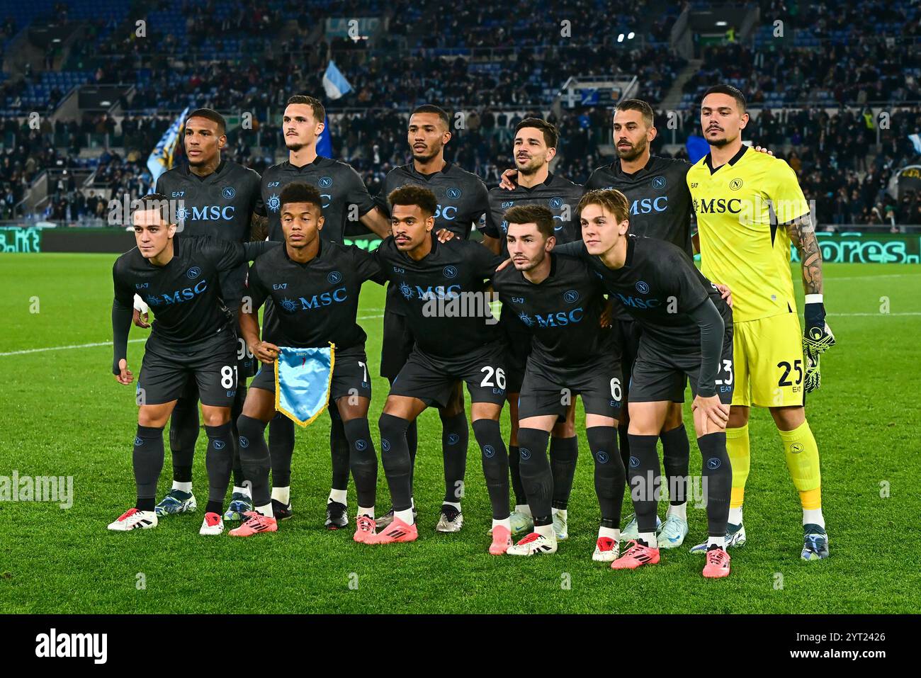 Rome, Italy. 5th Dec, 2024. The SSC Napoli team is posing for the ...