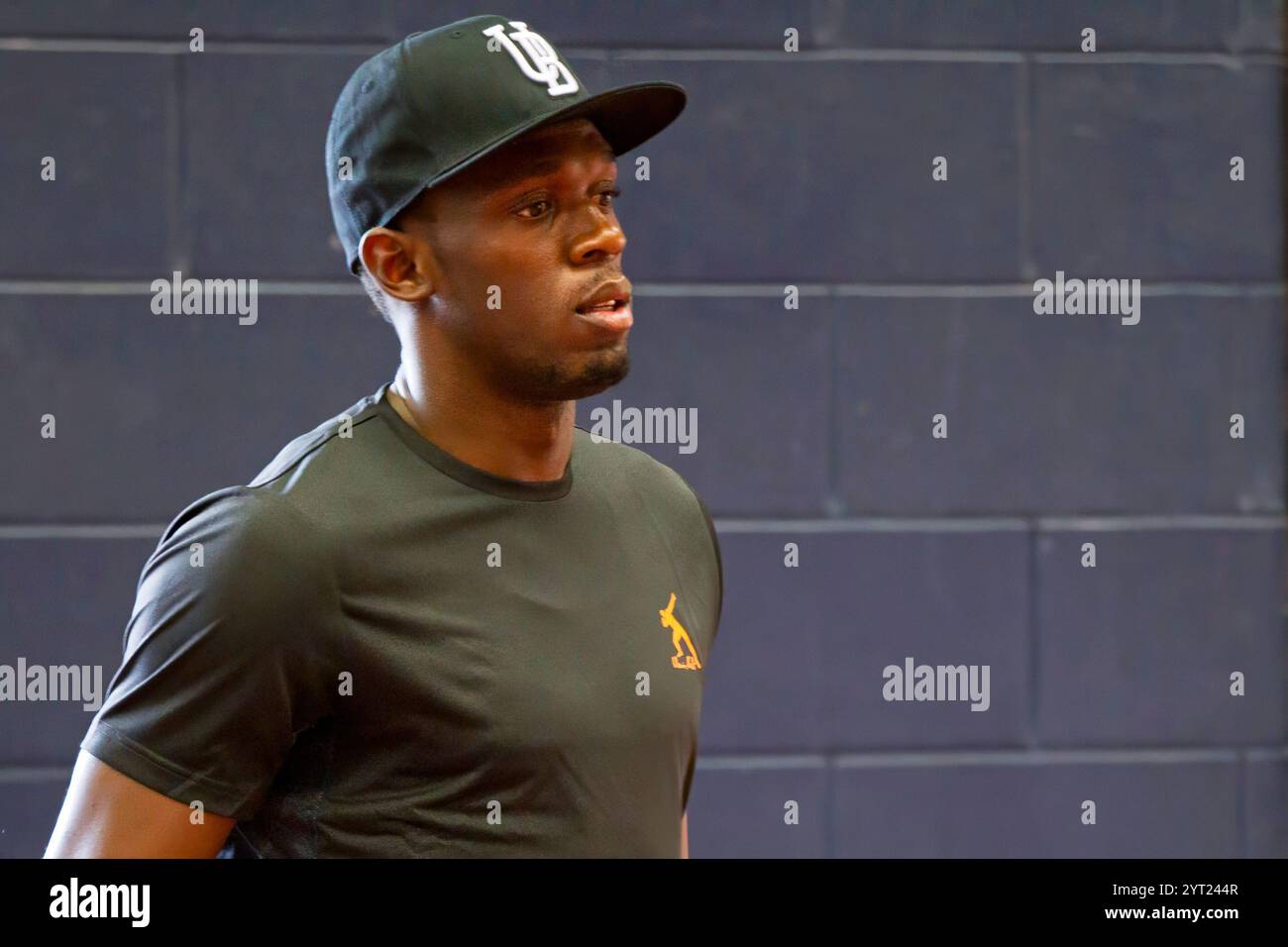 Olympic sprinting champion Usain Bolt attends a training session with ...