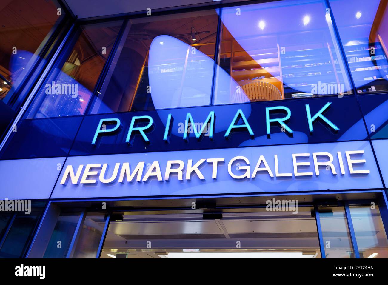 Cologne, Germany, December 04 2024: illuminated Primark advertising at ...
