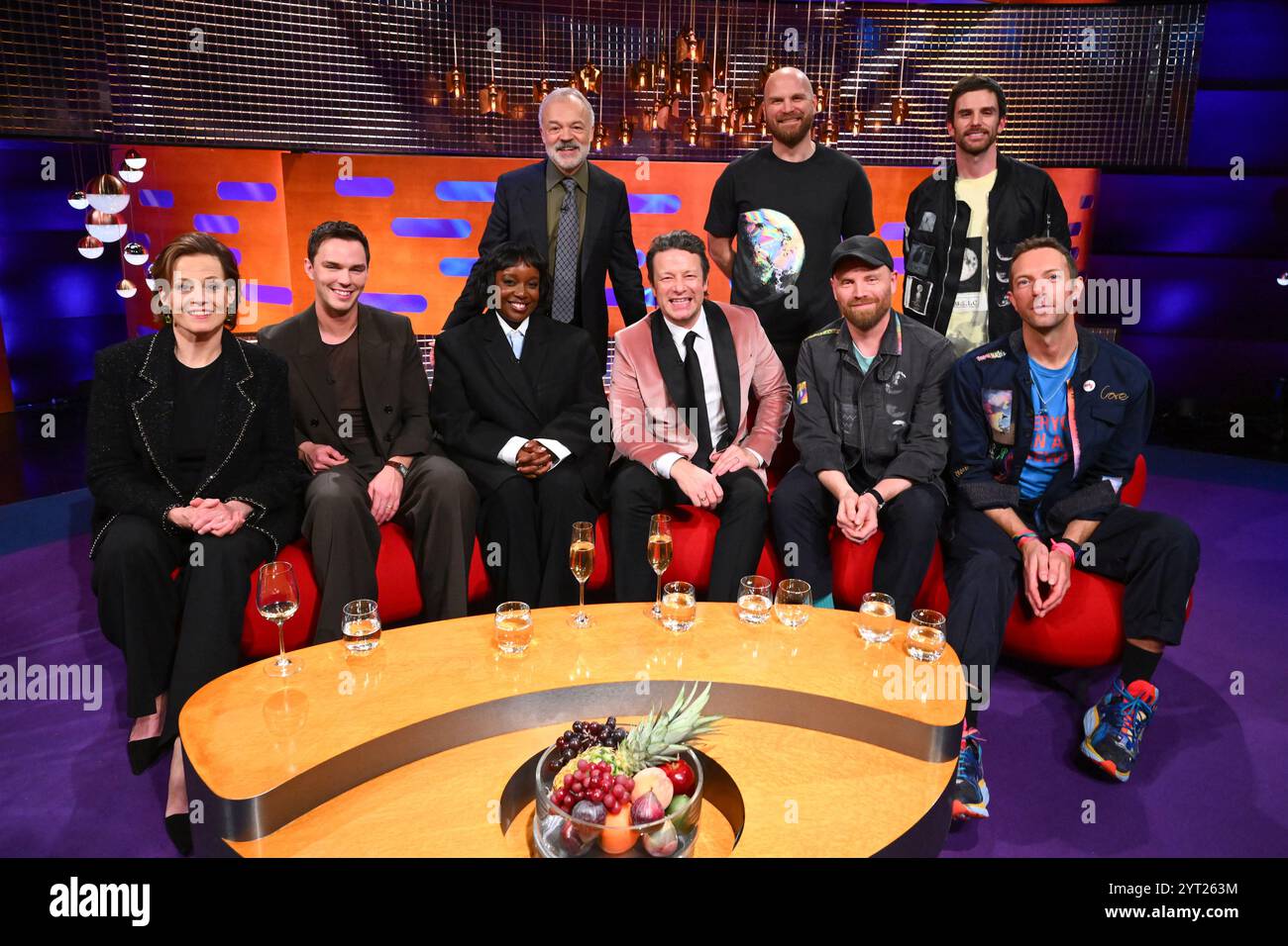 EDITORIAL USE ONLY (back row left to right) Host Graham Norton and ...