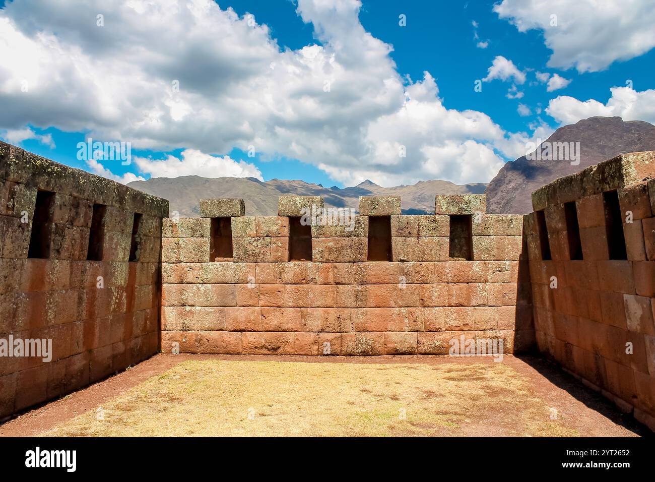 Peru historical sights in the Sacred Valley of Incas near Cusco. Peruvian history Inca empire ...