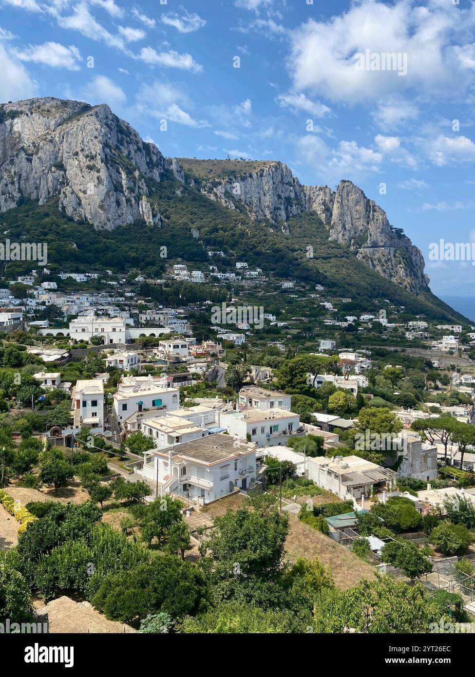 Scenic View of the Capri Countryside with Traditional White Villas ...