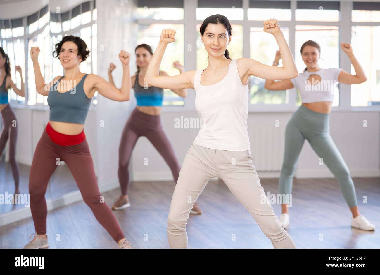 Group of women dancing dancehall in studio Stock Photo - Alamy