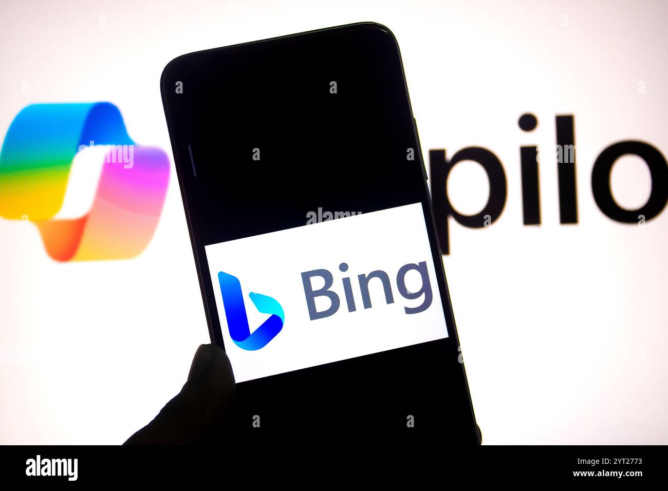 In this photo illustration, a Microsoft Bing logo is seen displayed on ...