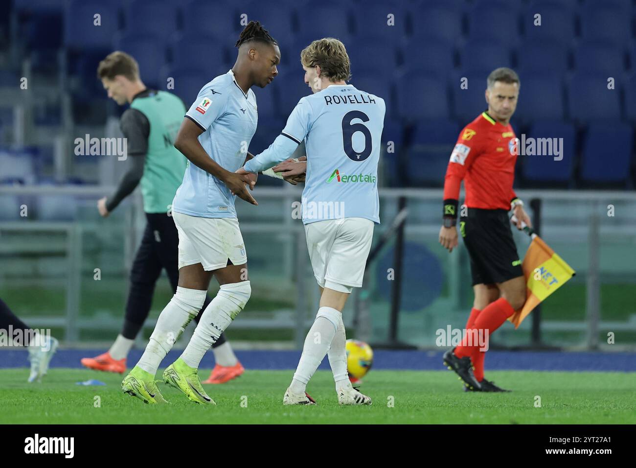 Lazio’s Dutch forward Tijjani Noslin celebrates after scoring a goal ...