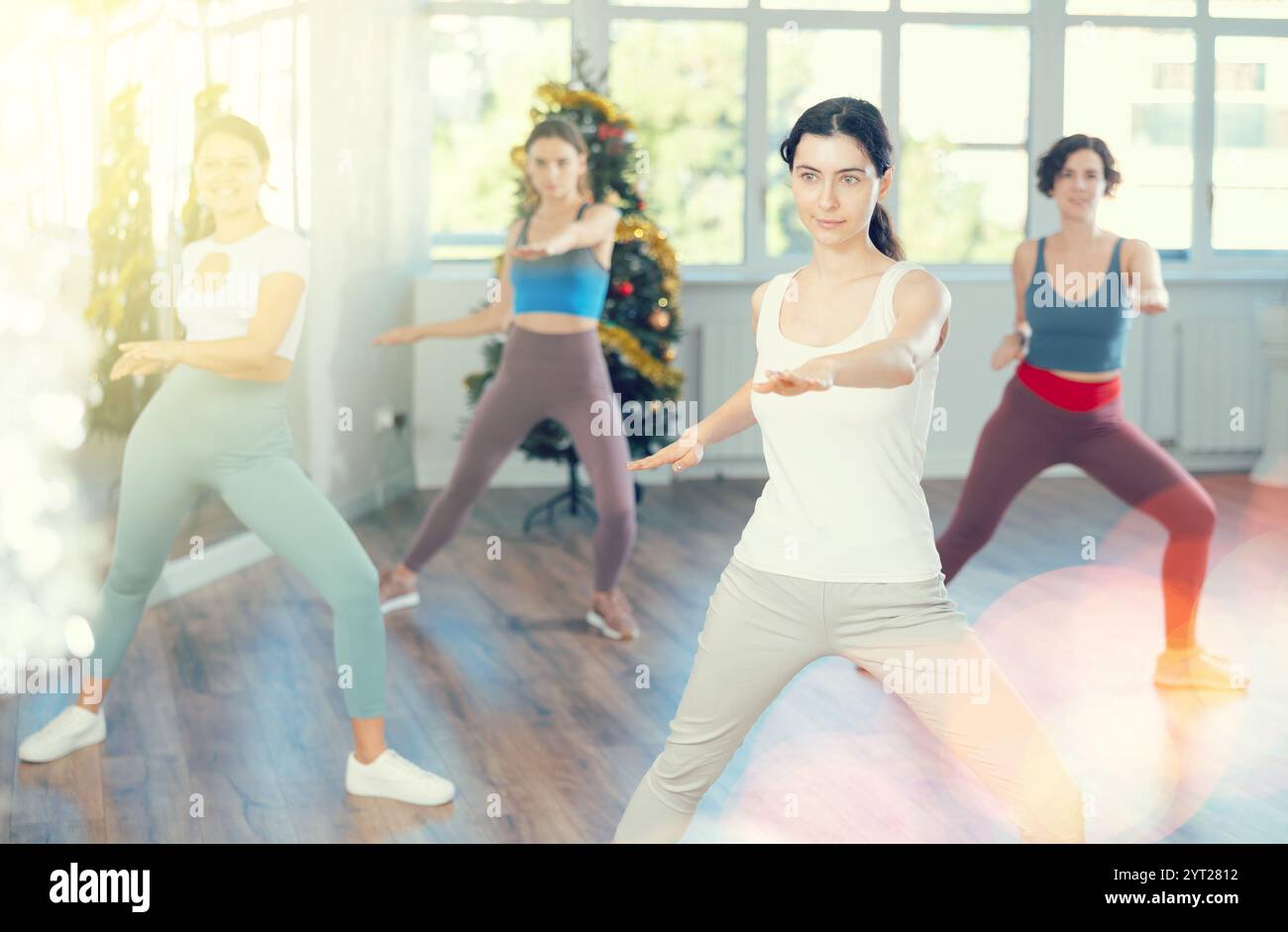 Group of women dancing modern dance in studio Stock Photo - Alamy