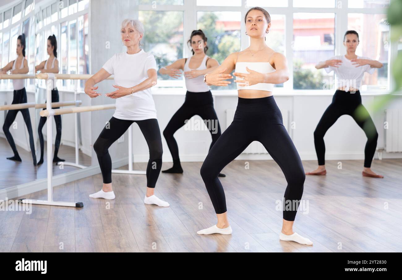 Group of women rehearsing ballet dance Stock Photo - Alamy