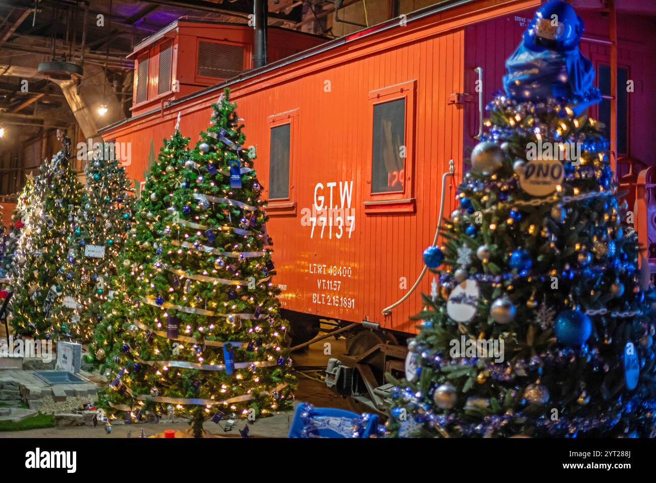 St. Thomas, Ontario Canada - Decorated Christmas trees and historic ...