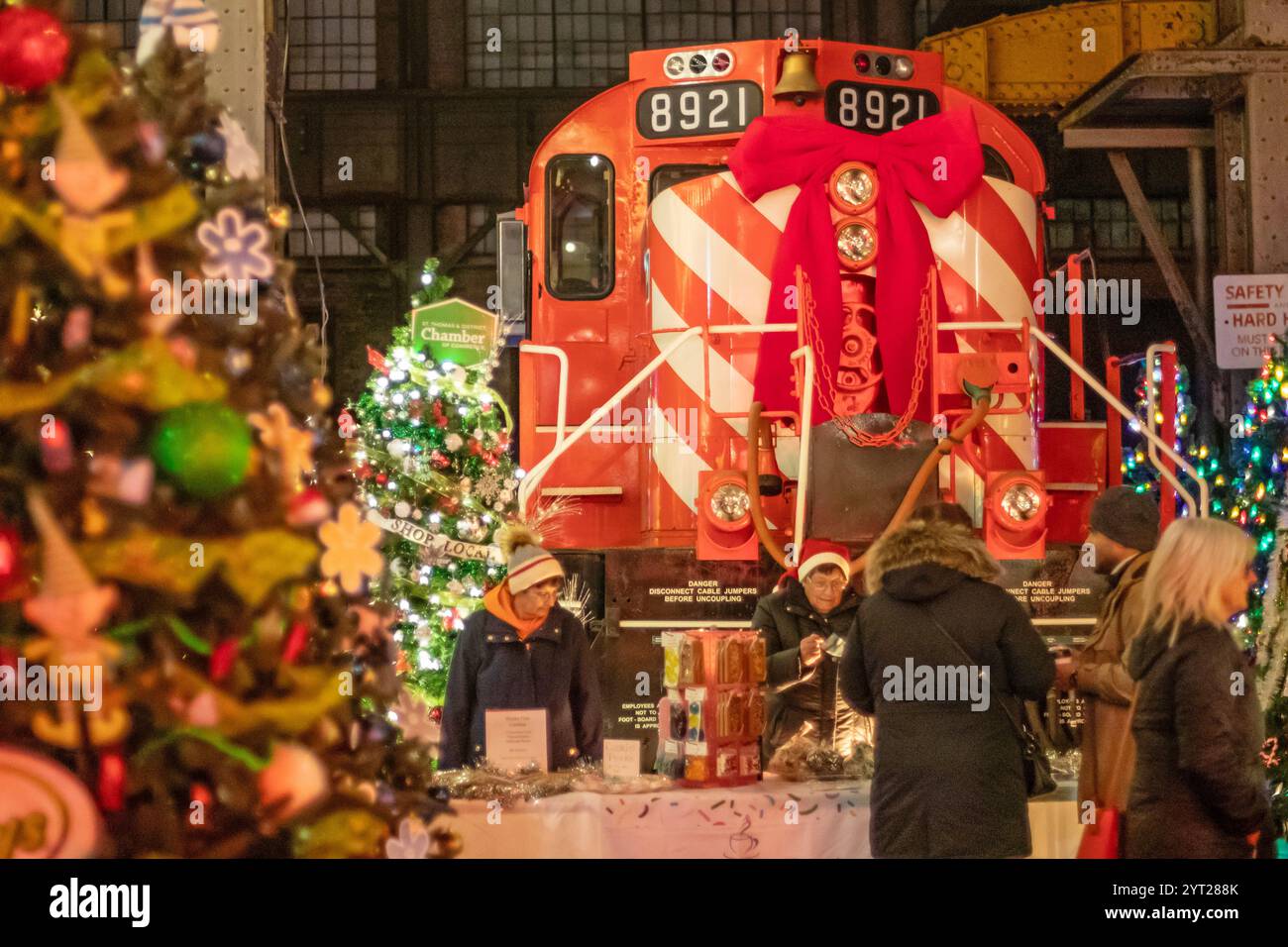 St. Thomas, Ontario Canada - Decorated Christmas trees and historic ...