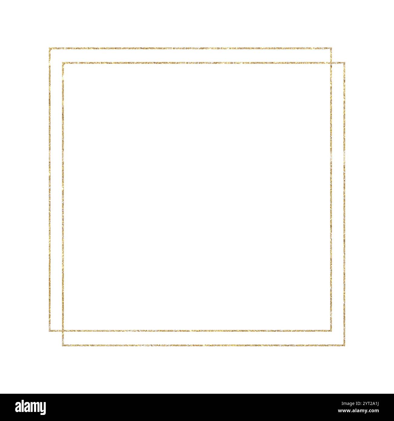 Abstract luxury double golden square frame on isolated background ...