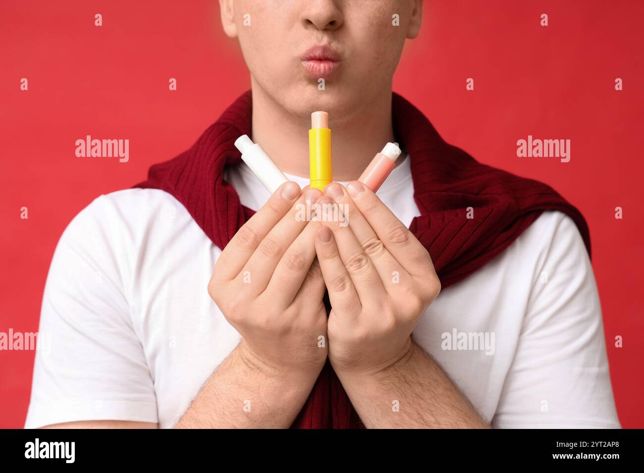 Sensitive young man red hi-res stock photography and images - Alamy