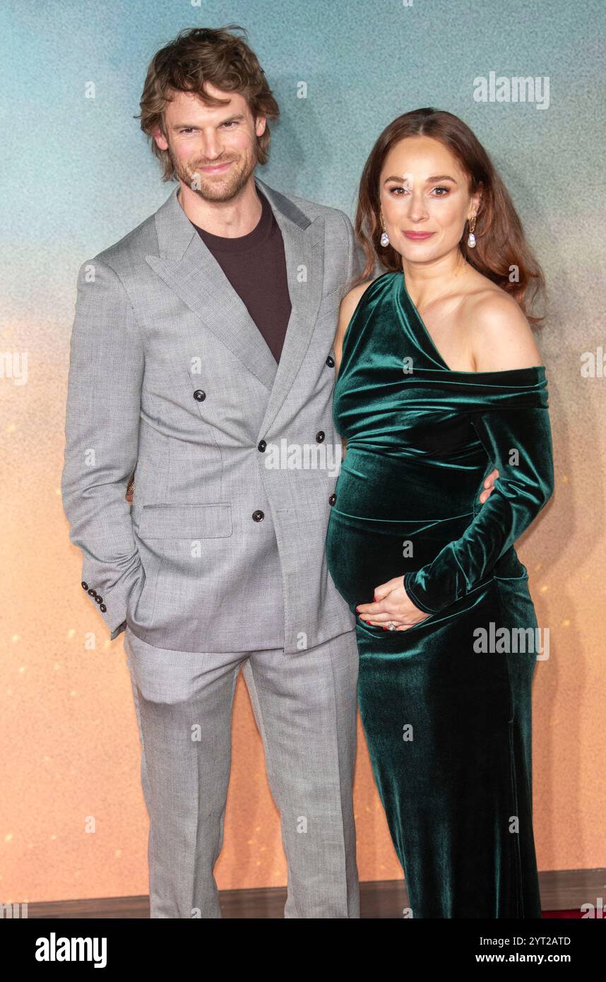 Benjamin Wainwright and Phoebe Sparrow attends the world premiere of the film 'The Lord of the ...