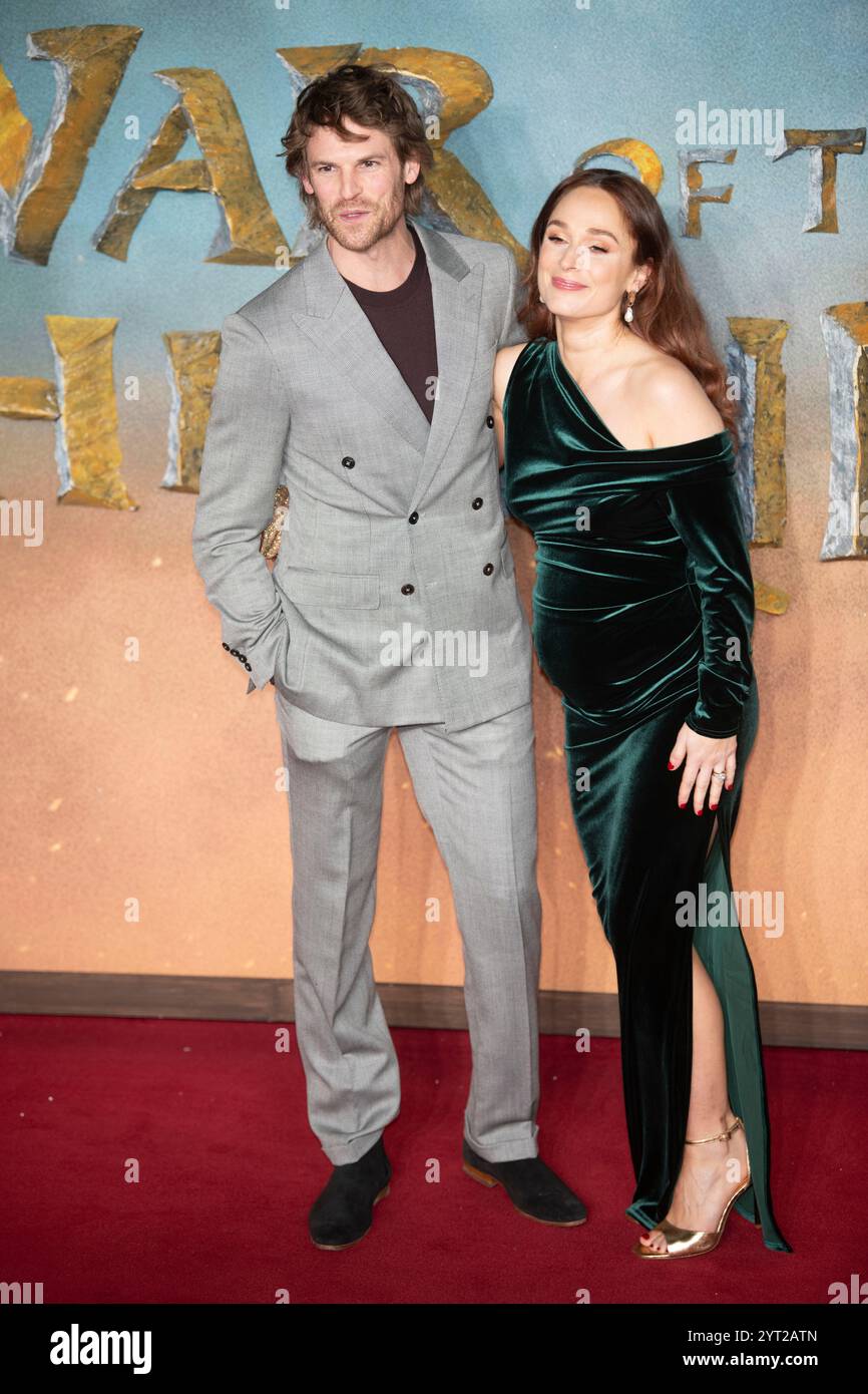 Benjamin Wainwright and Phoebe Sparrow attends the world premiere of the film 'The Lord of the ...