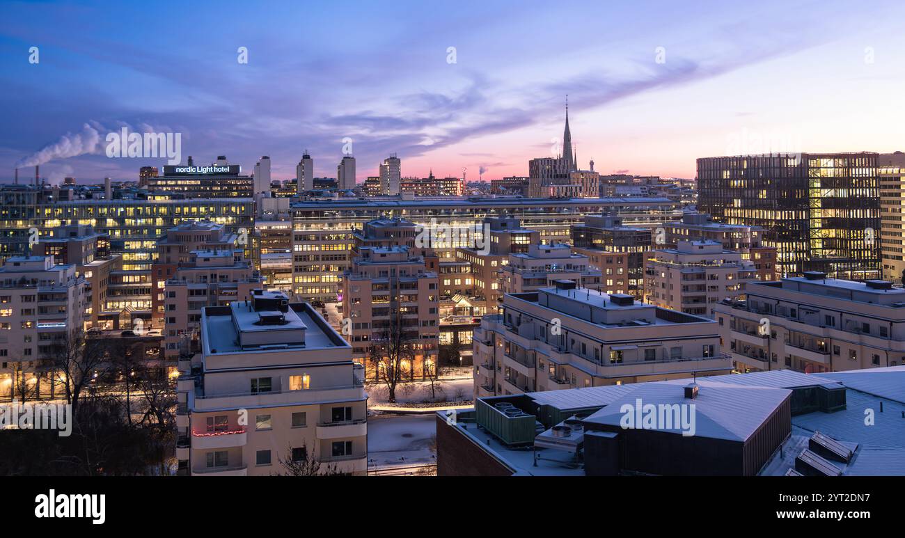 Stockholm, Sweden - 15 December 2022: A panoramic view of a city ...