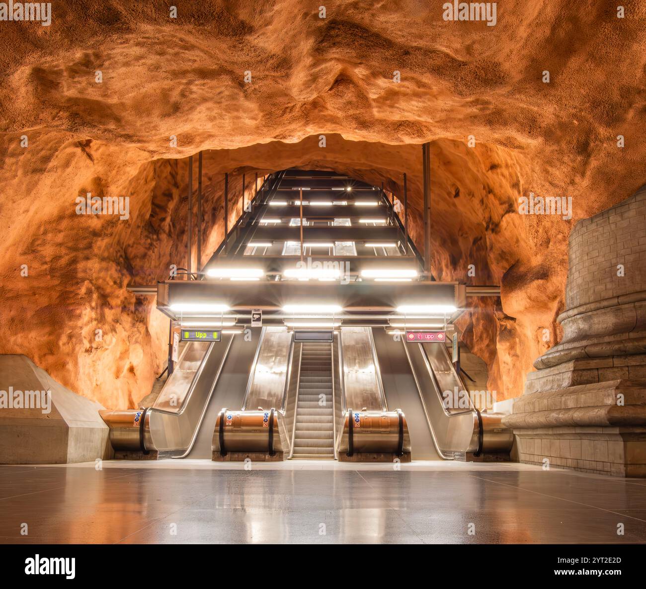 Stockholm, Sweden - 15 April, 2022: A modern underground subway station ...