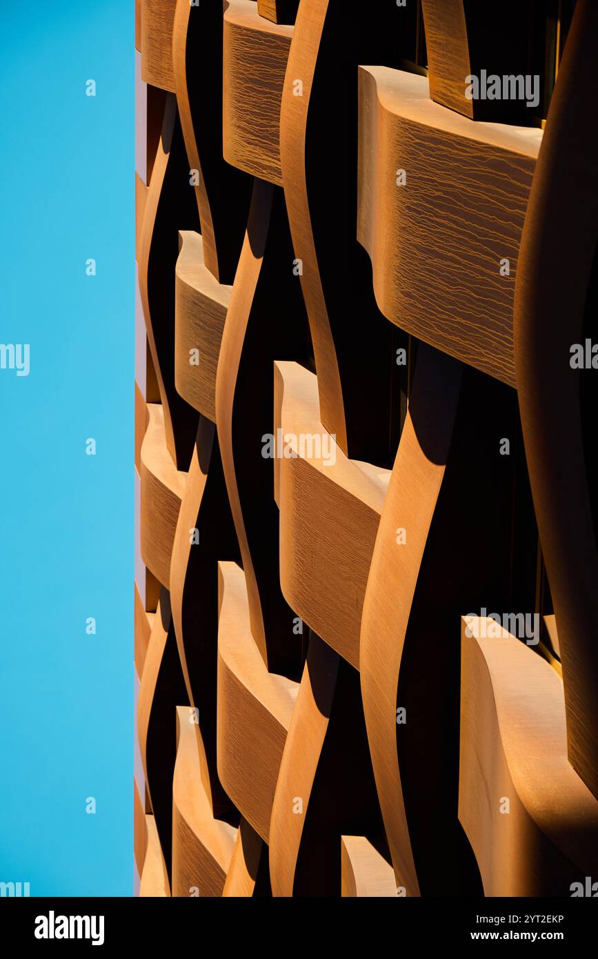 An Abstract Wooden Pattern with a striking Blue Background, creating ...