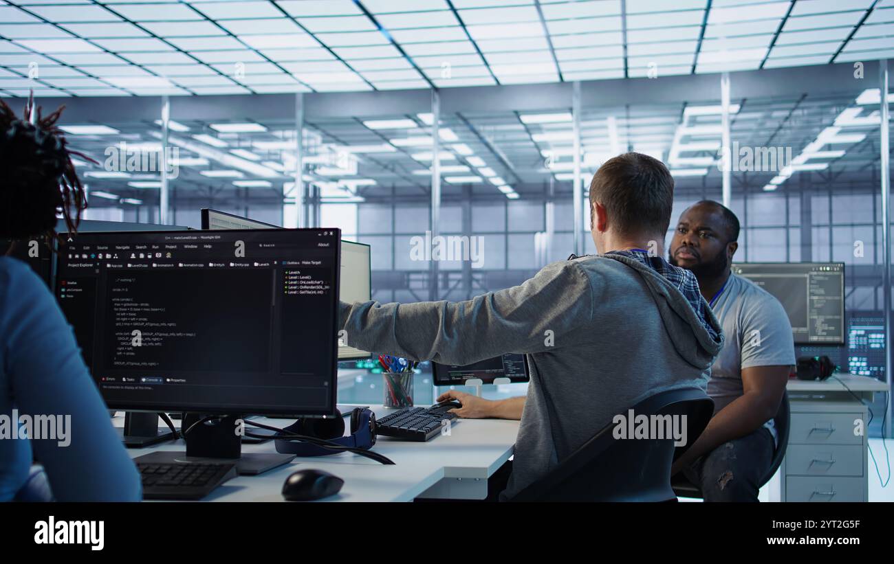 Manager Admonishing Programmer After Making Error Damaging High Tech Data Center Supervisor