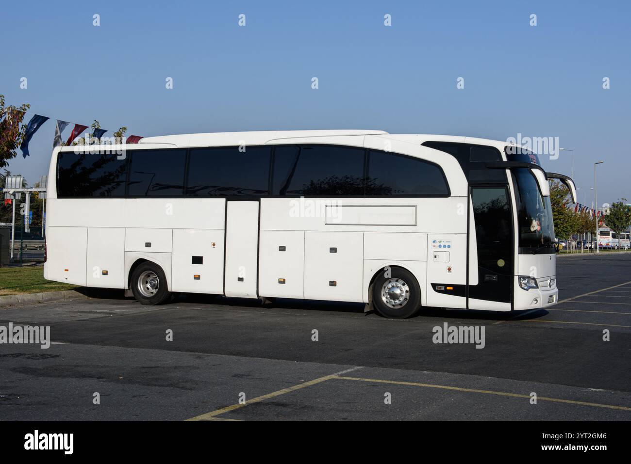 ISTANBUL, TURKEY - NOVEMBER 5, 2023: Zero emission coach bus Mercedes ...