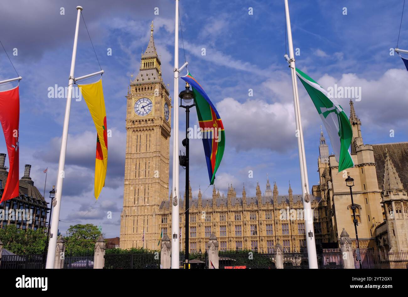 Historic County Flags Day 2024 in Parliament Square with Big Ben and ...