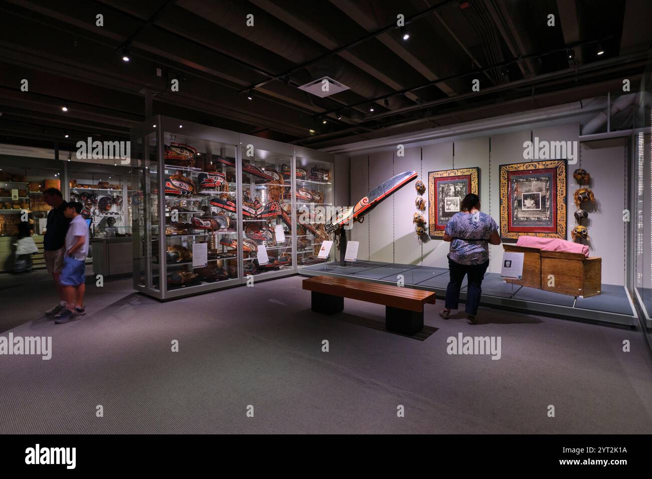 Various First Nations, Northwest Coast objects on display, including ...