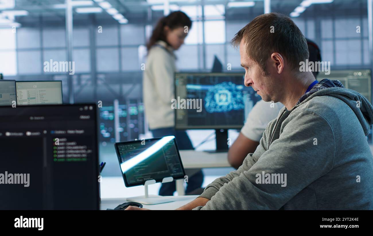 Server hub technician arriving in hi-res stock photography and images ...