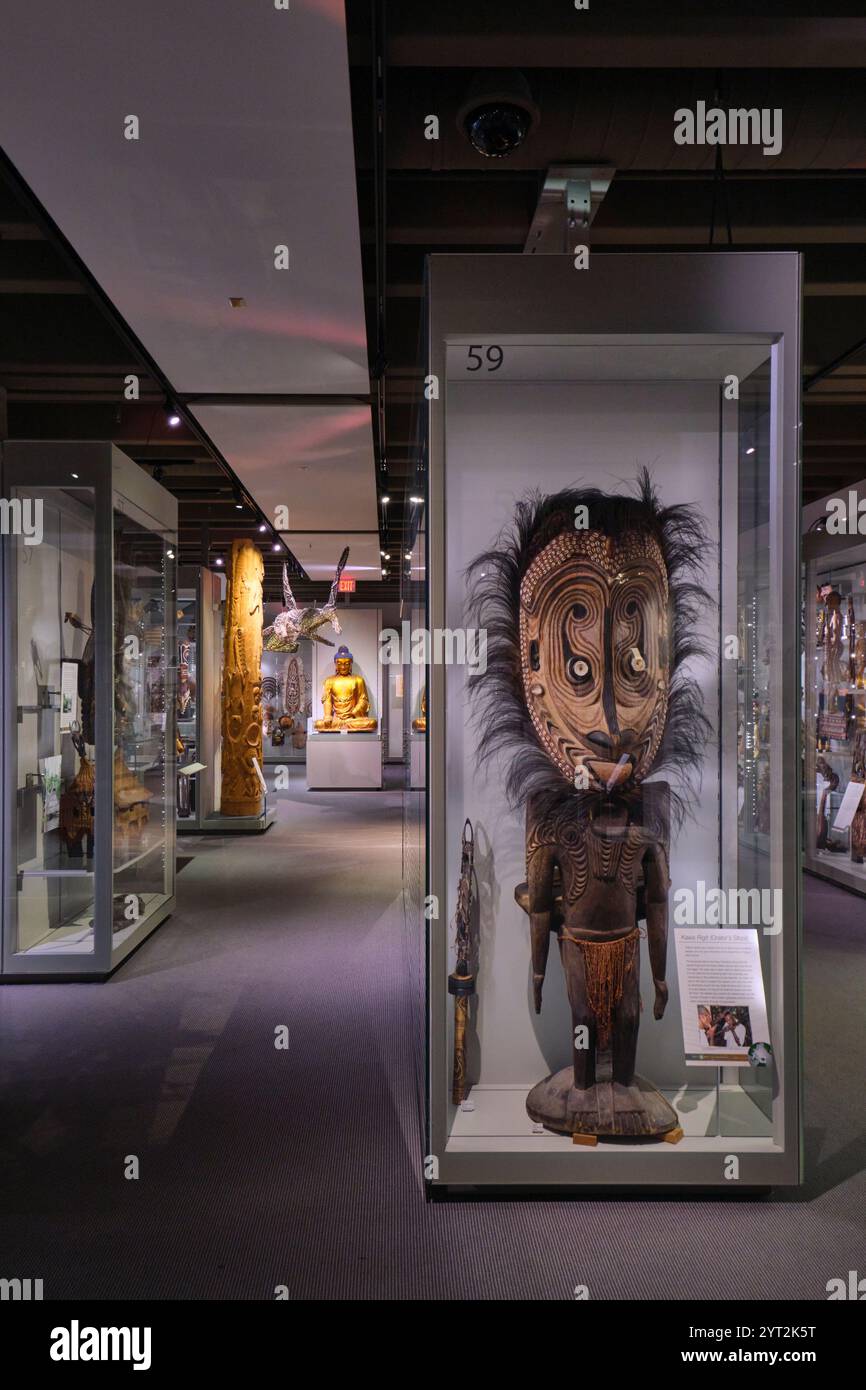 Various Southeast Asia, Oceanic objects on display including a gold ...