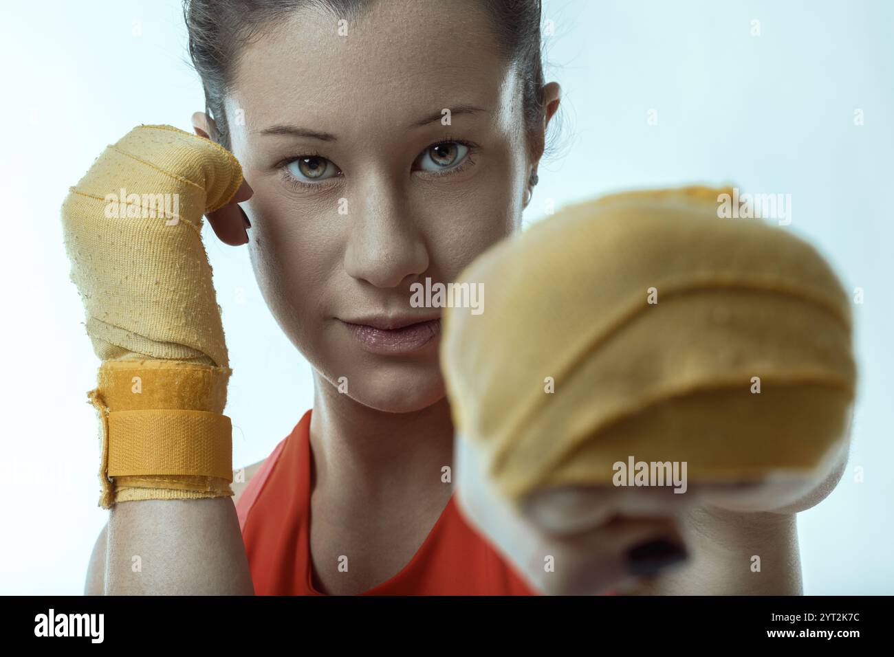 Female boxer punch at camera hi-res stock photography and images - Alamy