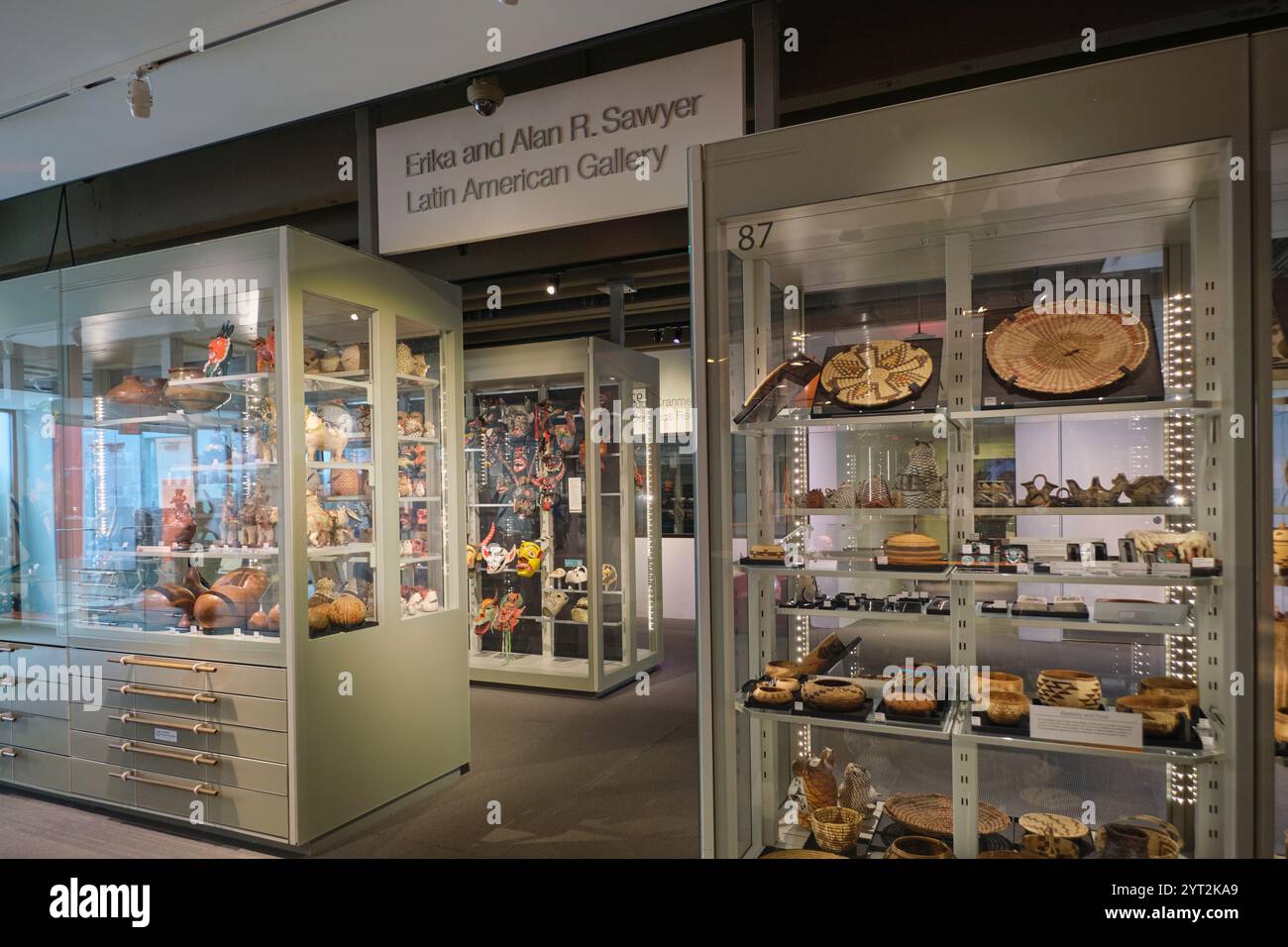 The entrance and some of the artifacts in the Latin American gallery ...