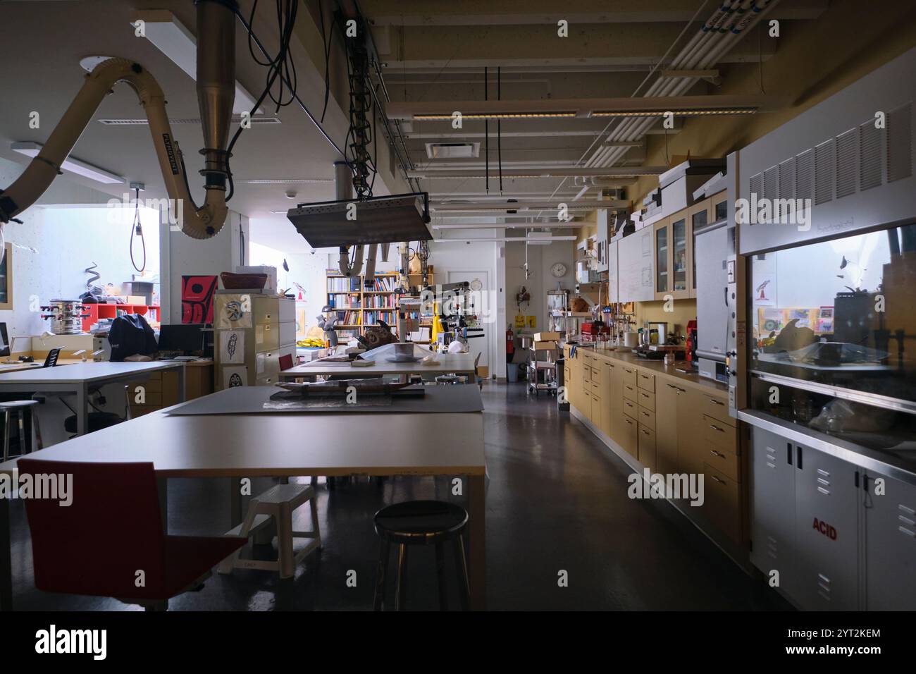 View of the conservation, restoration, preservation lab, closed and ...