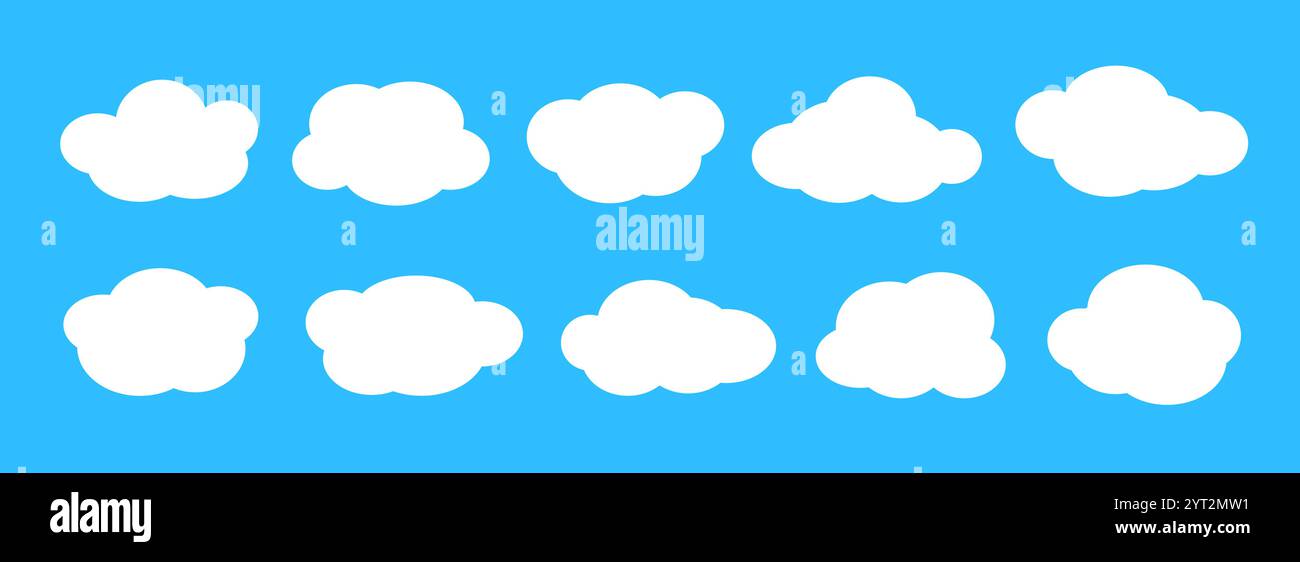 Comic clouds collection. Cartoon cloud shapes set for icon, poster ...