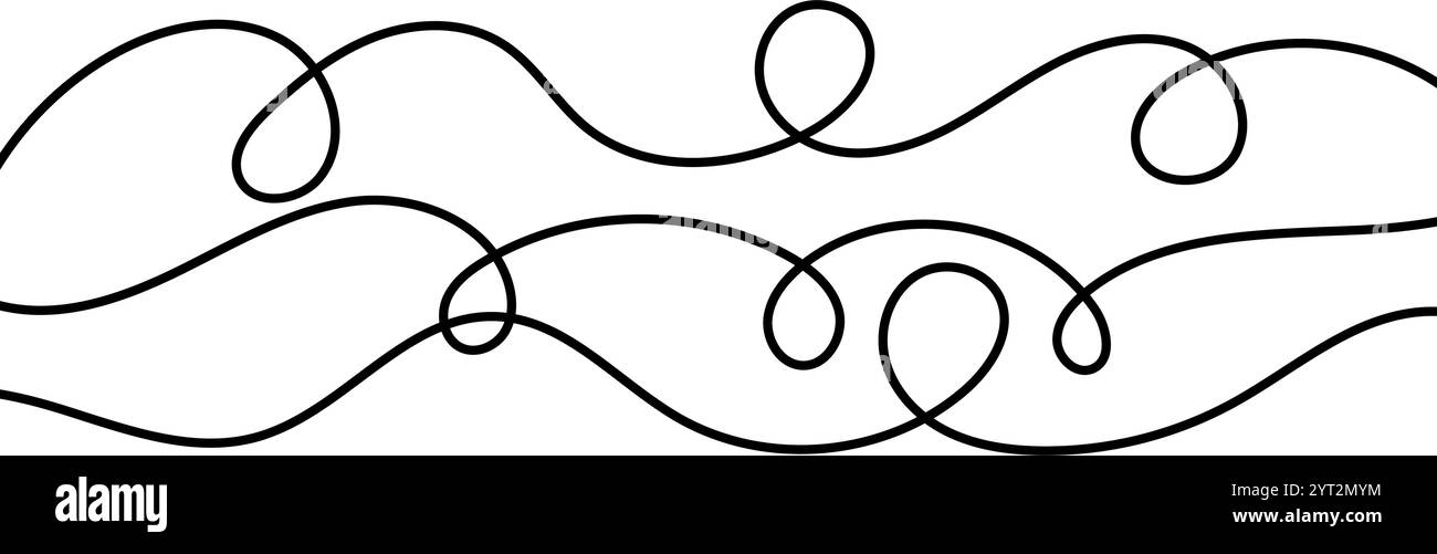 Thin squiggle lines. Wavy wiggle stripe pattern collection. Curvy ...