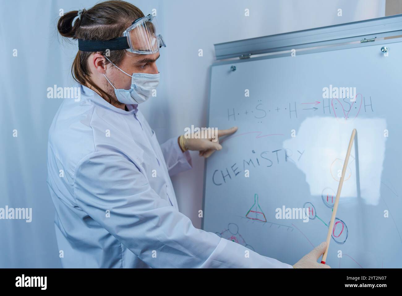 Scientist mixes liquids in lab hi-res stock photography and images - Alamy