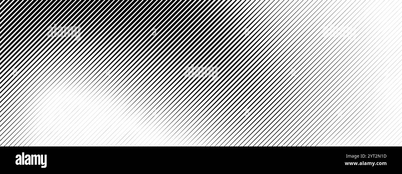 Fading line halftone gradient texture. Black diagonal stripe gradation ...