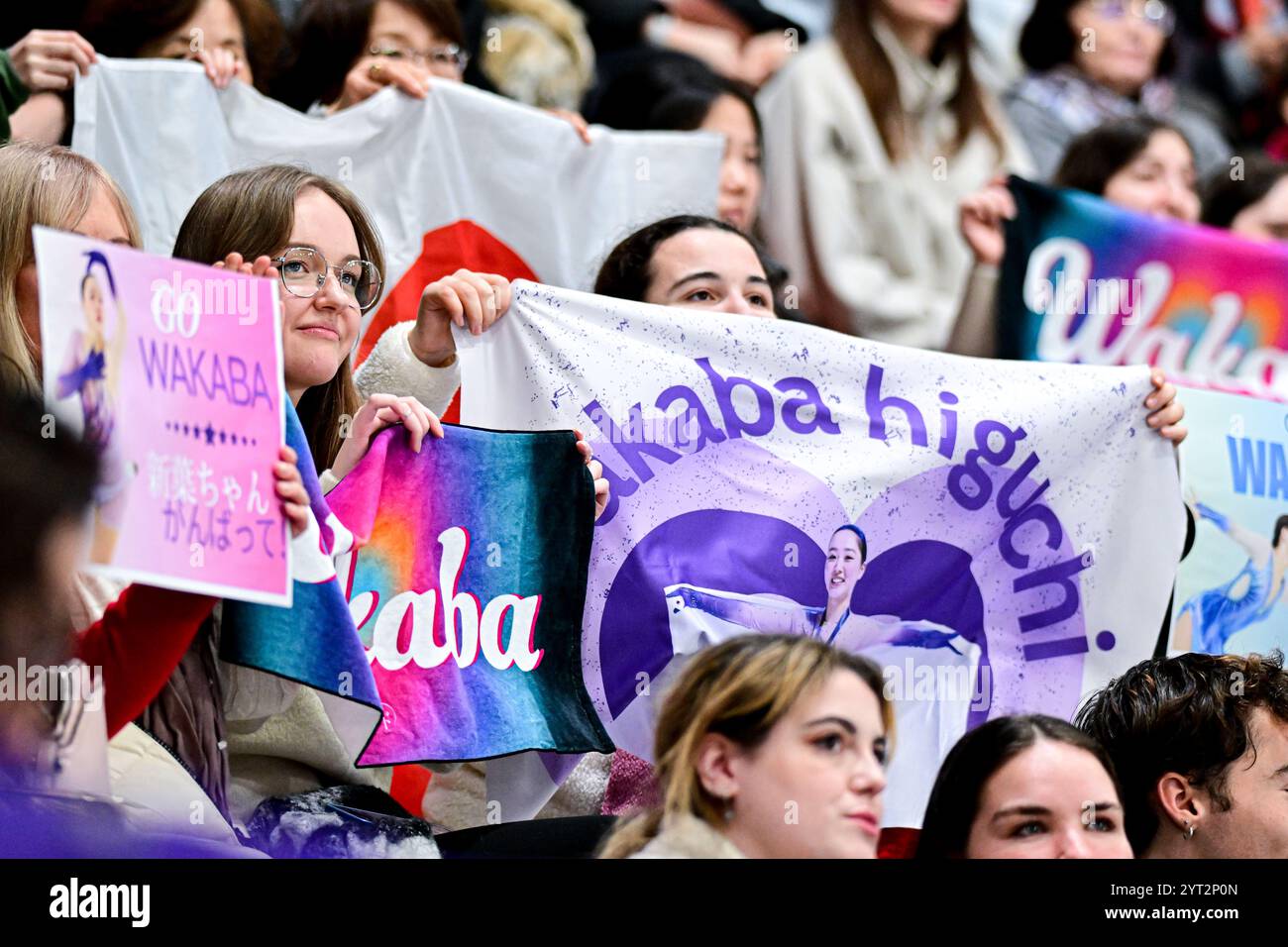 Wakaba HIGUCHI (JPN) fan, during Senior Women Short Program, at the ISU ...