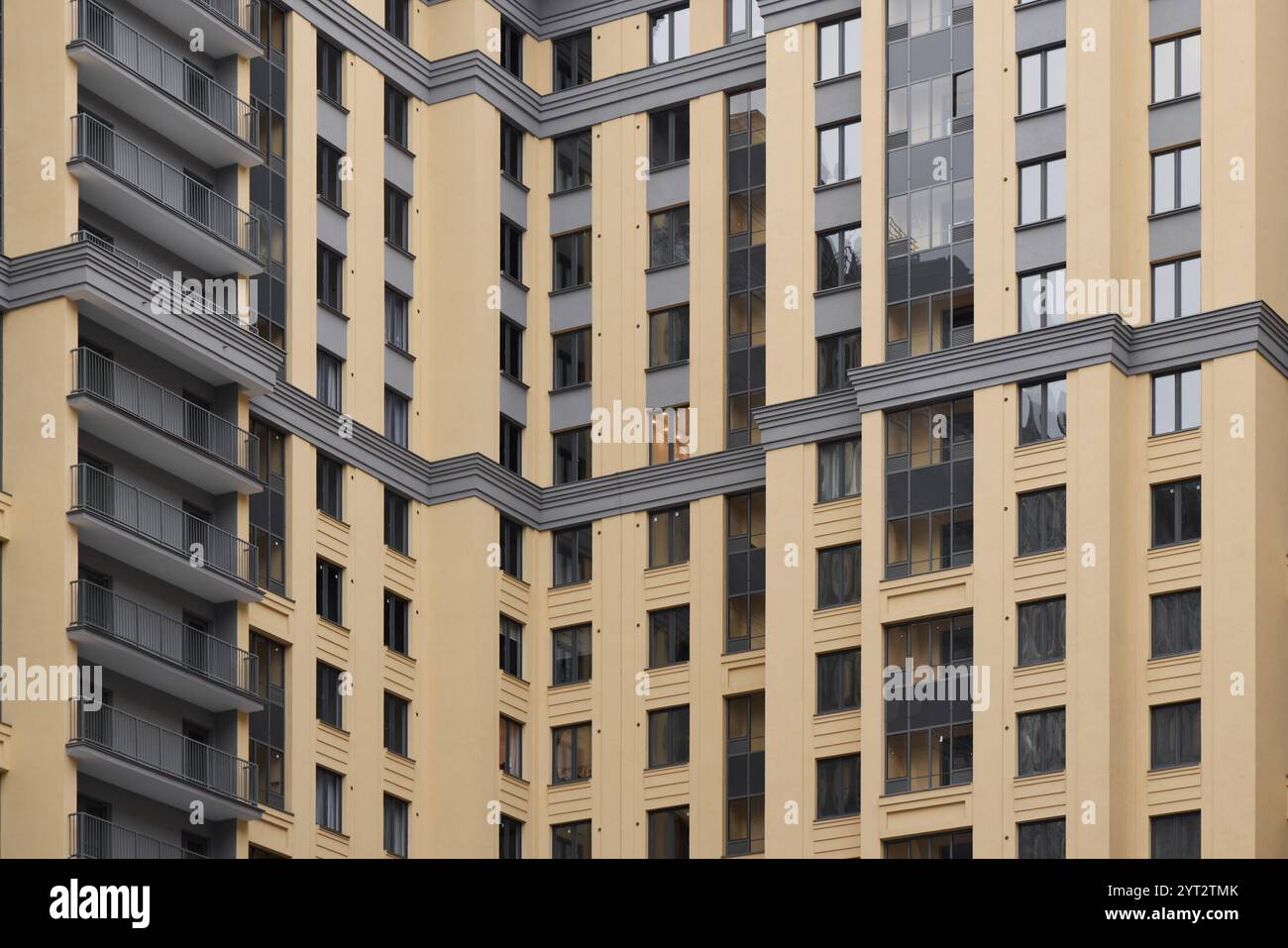 The exterior design of a modern urban apartment building showcases ...