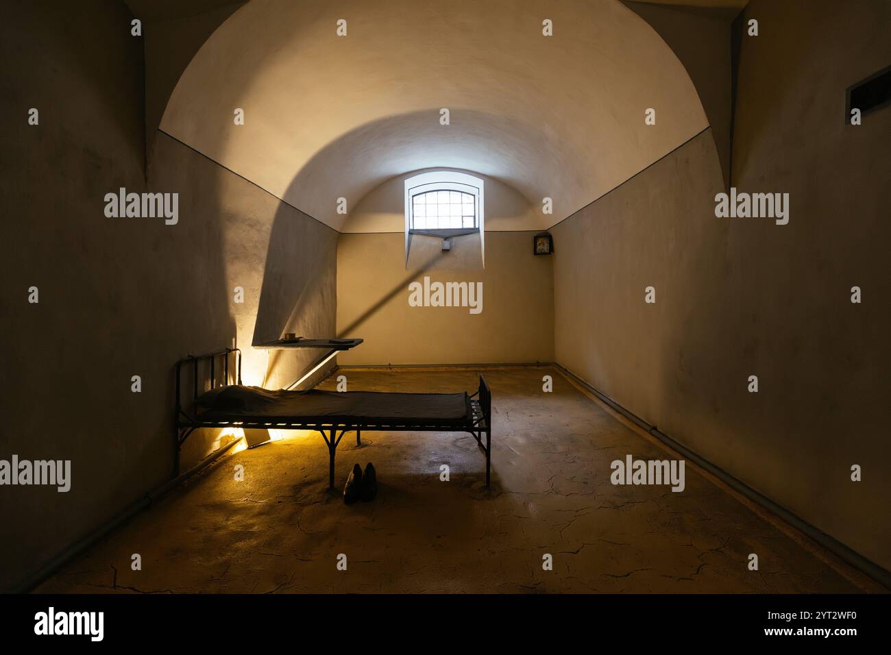 Interior of old prison cell Stock Photo - Alamy