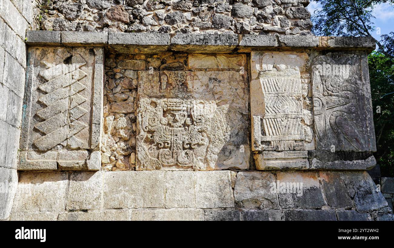 Close up of bas relief of Venus with jaguar claws emerging from the ...