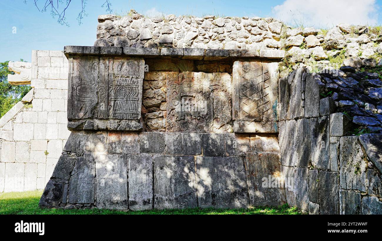 Close up of bas relief of Venus with jaguar claws emerging from the ...