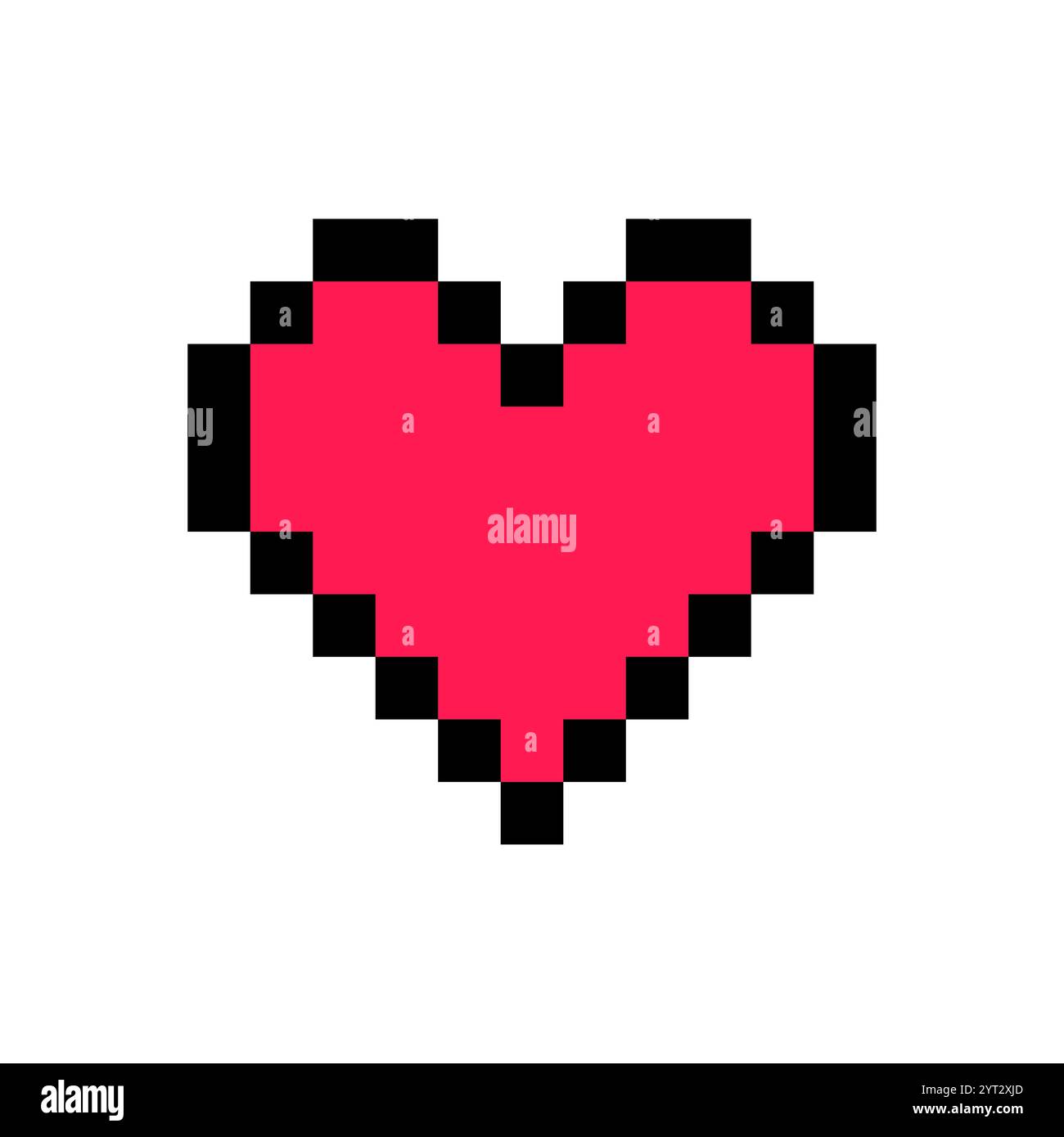 Valentine pixelated red heart icon. Isolated on white background Stock ...