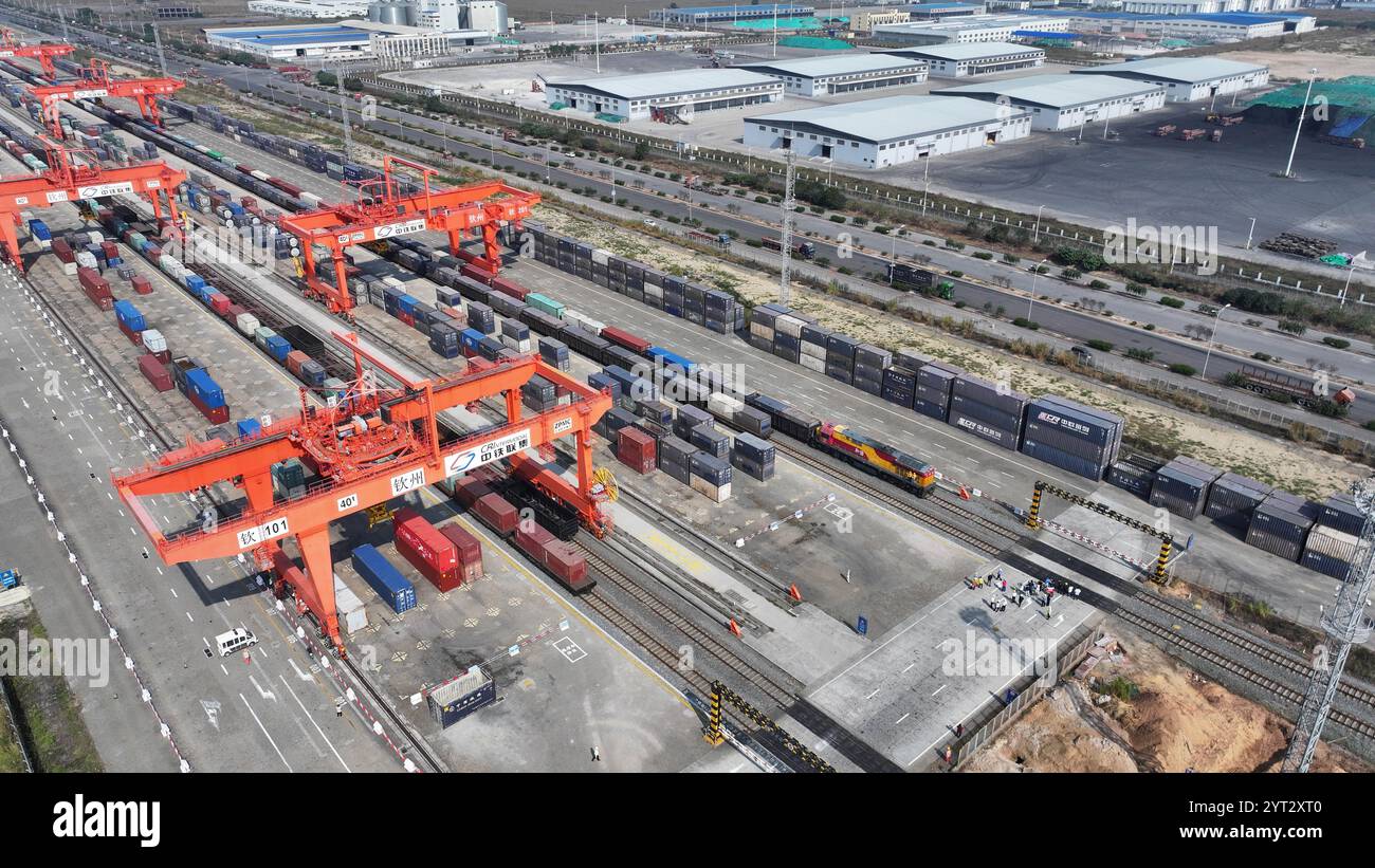 The X9578 Western Land-Sea New Channel rail and sea combined transport ...