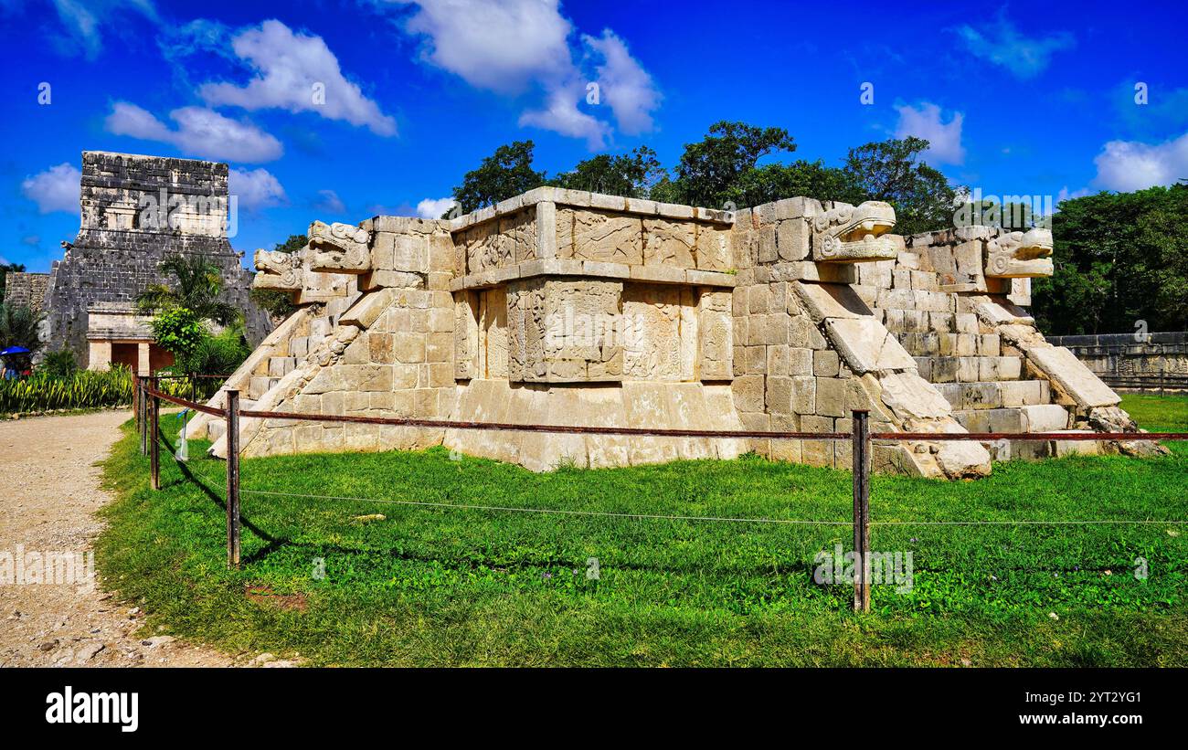 The Platform of the Eagles and Jaguars ceremonial temple with the ...