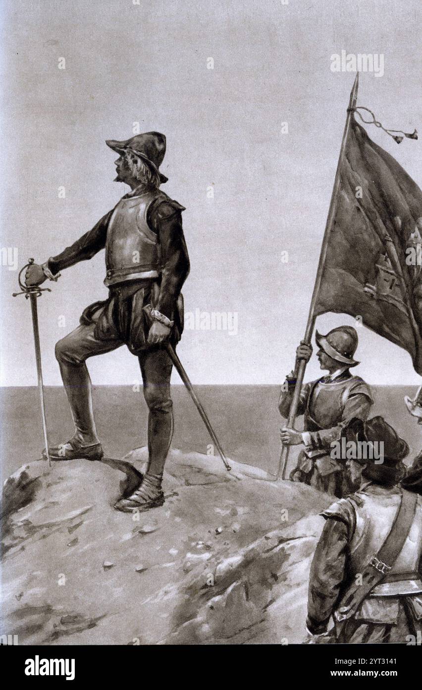 Spanish conquistador, Vasco Nunez de Balboa (c. 1475 - 1519 ...