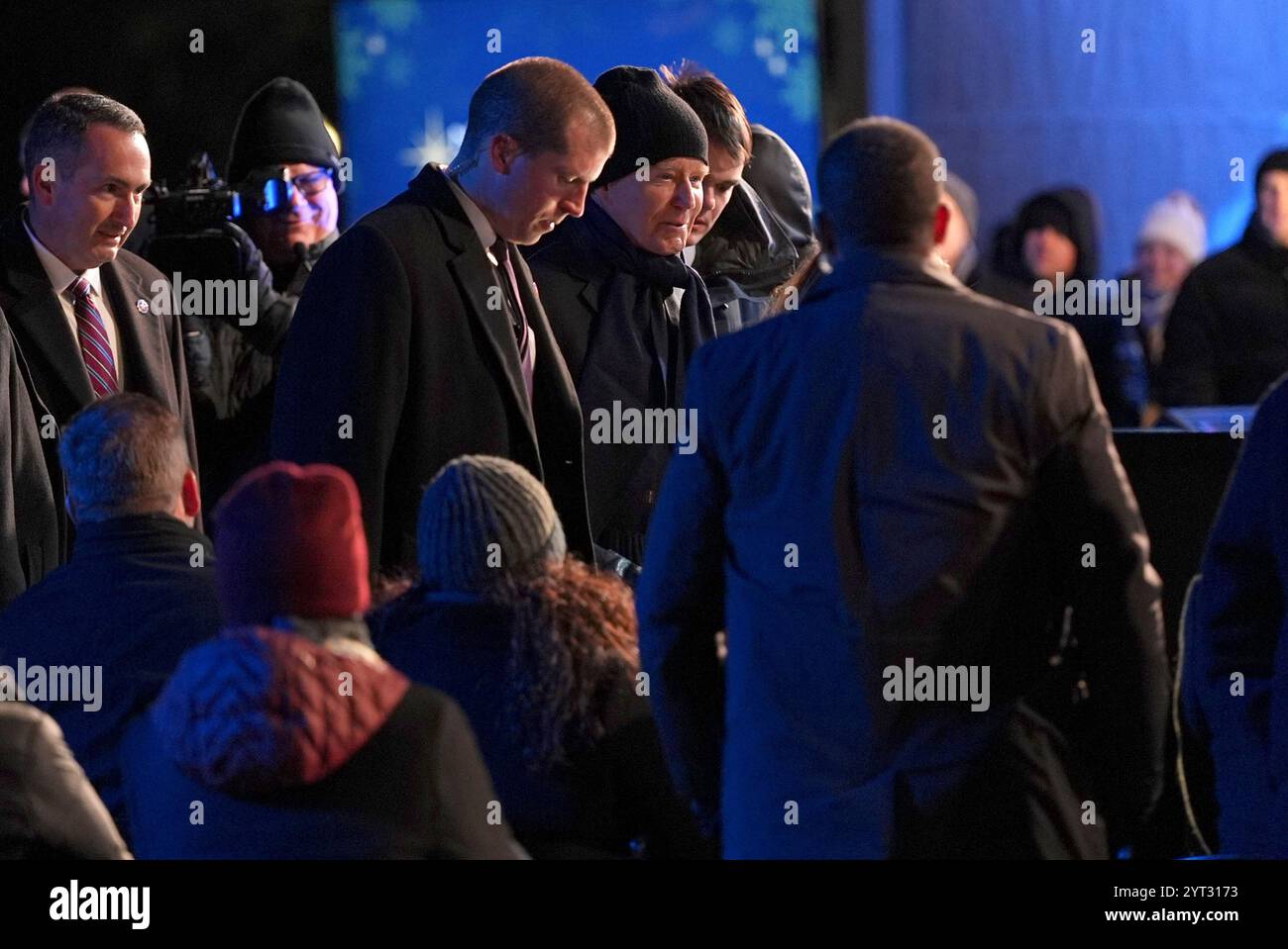 President Joe Biden, center, is pictured in the crowd during a ceremony ...