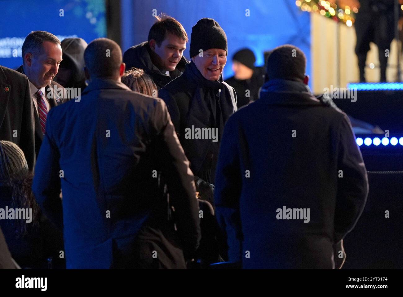 President Joe Biden, center, is pictured in the crowd during a ceremony ...