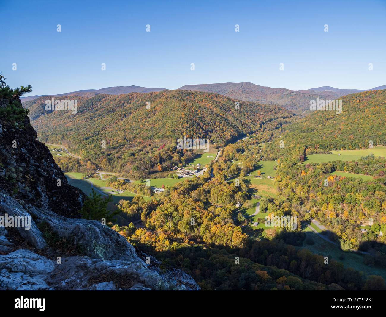 A view from Seneca Rocks reveals vibrant fall colors across the ...