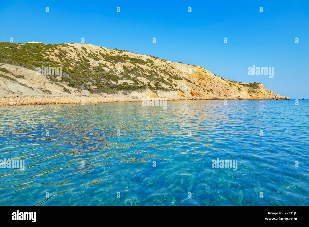 View of Milos island southern coast, Kipos, Milos Island, Cyclades ...