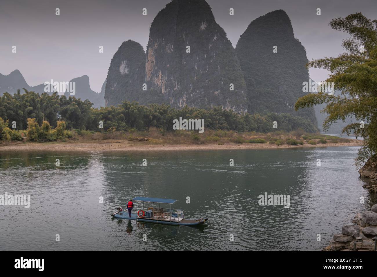 9 bends of the Li river scenic area in Xingping village, Guilin ...