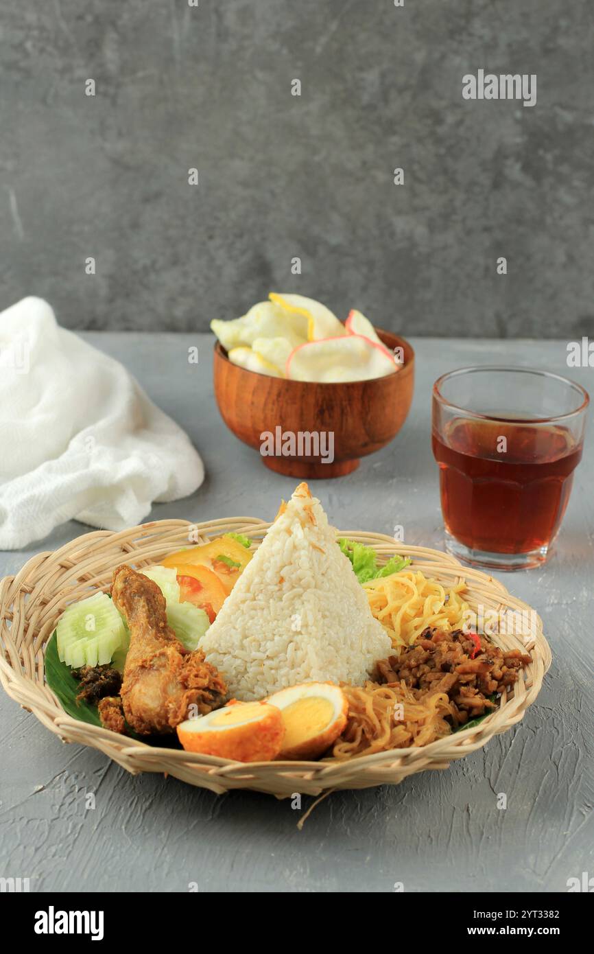 Nasi Uduk Indonesia Nasi Lemak for Breakfast with Various Side Dish ...