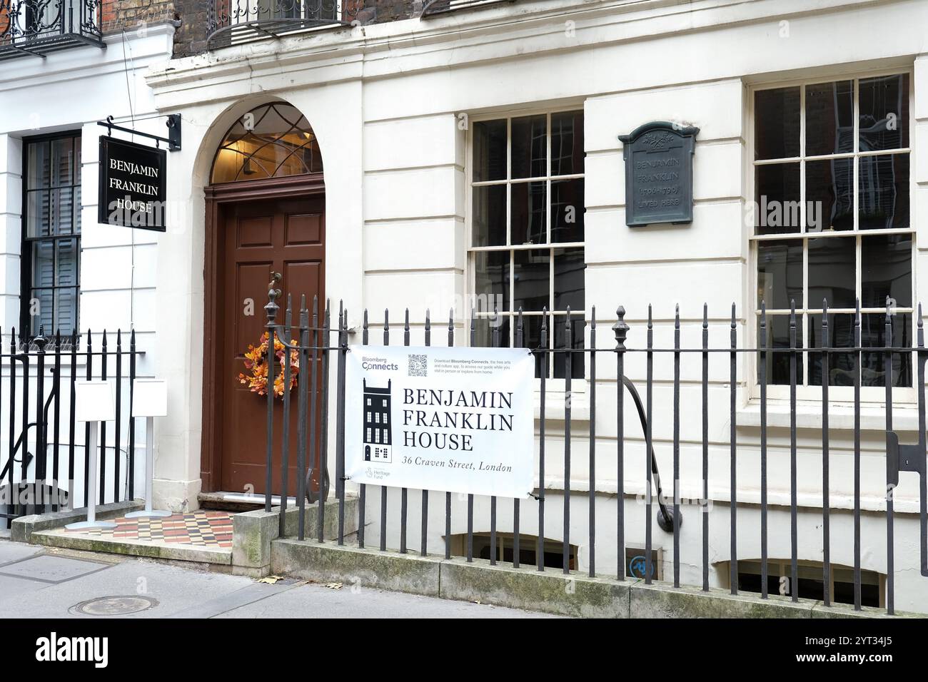 A general exterior view of the Benjamin Franklin House, a museum in the ...