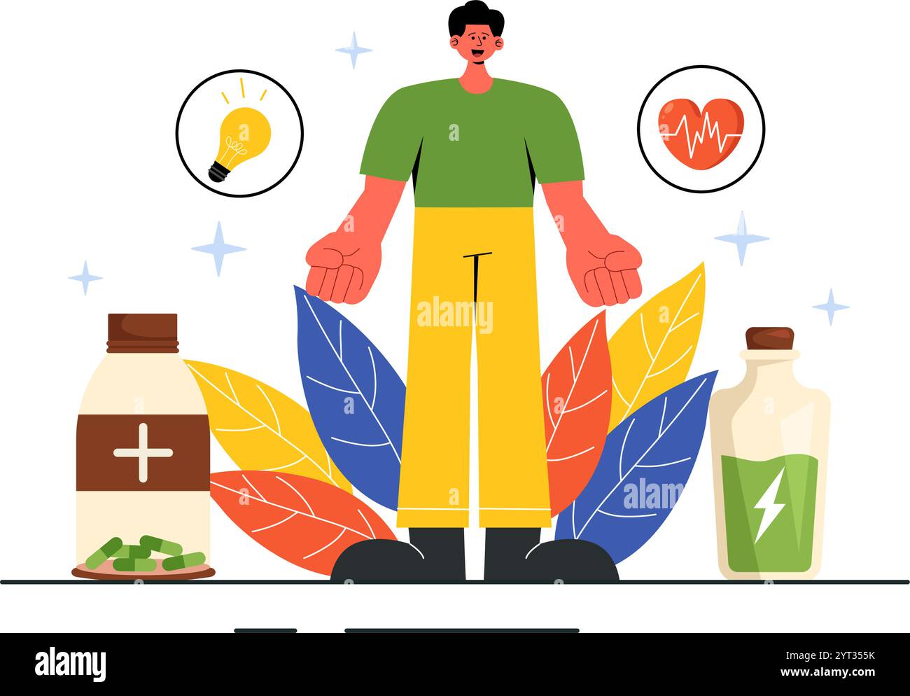 Energy Medicine Vector Illustration featuring Alternative Healing ...